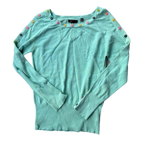 BCBGMaxAzria | Sweaters | Y2k Bcbg Pastel Button Trim Boat Neck Sweater ...